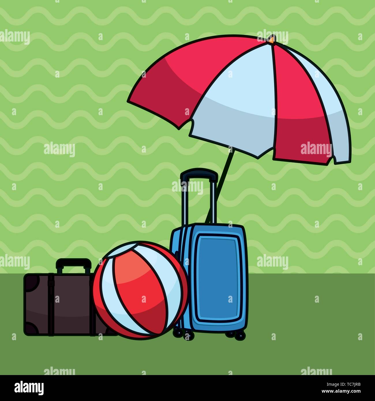 Beach chair under sun Stock Vector Images - Alamy