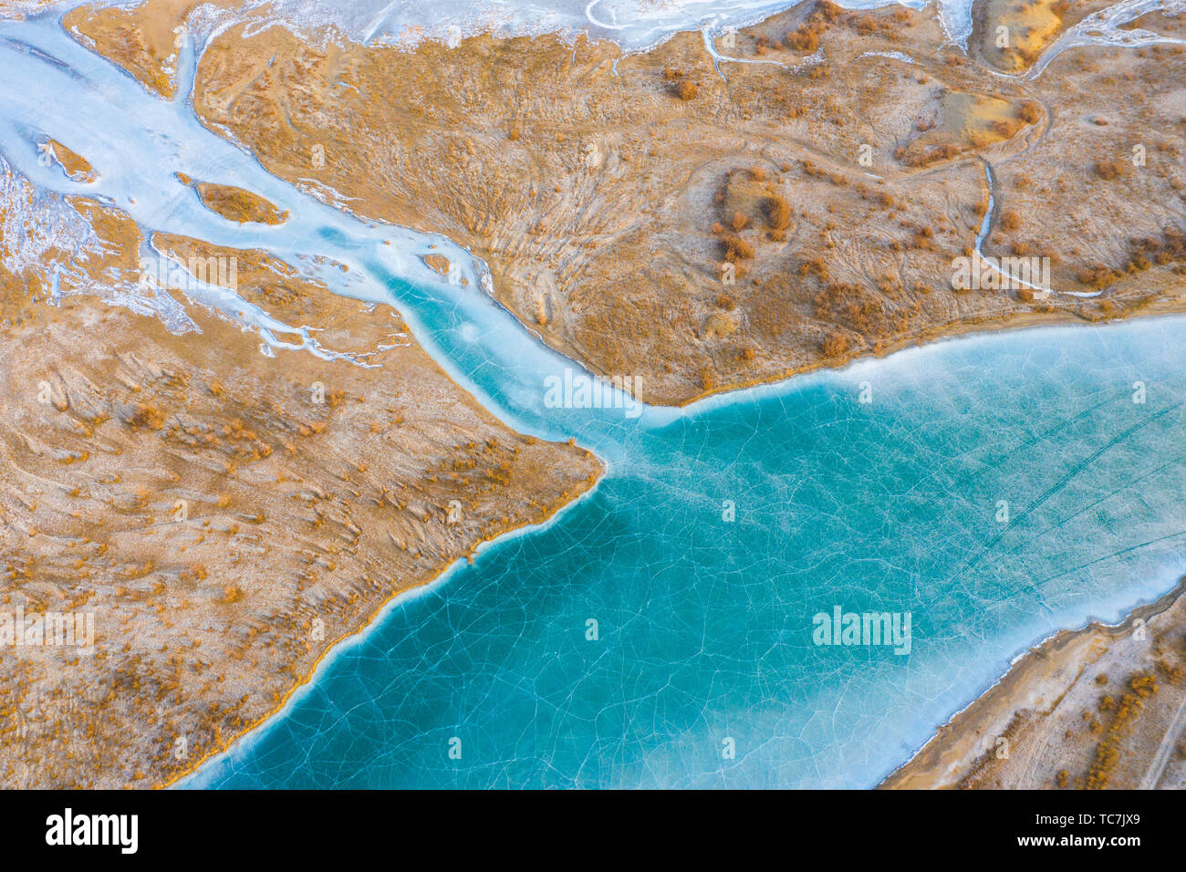 Aerial photographs of frozen rivers Stock Photo - Alamy