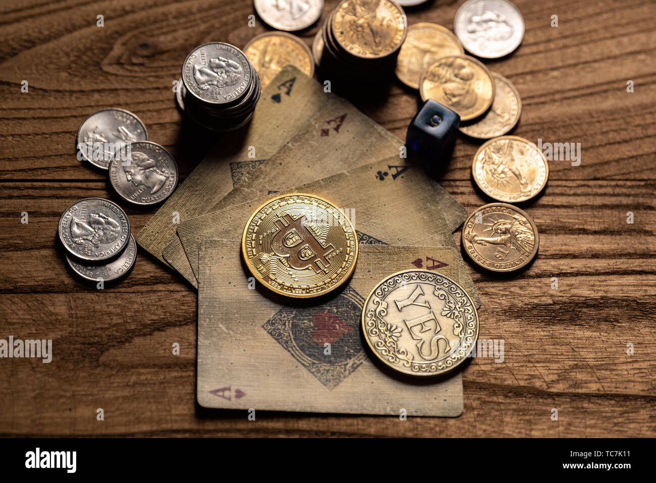 American coins and dice hi-res stock photography and images - Alamy