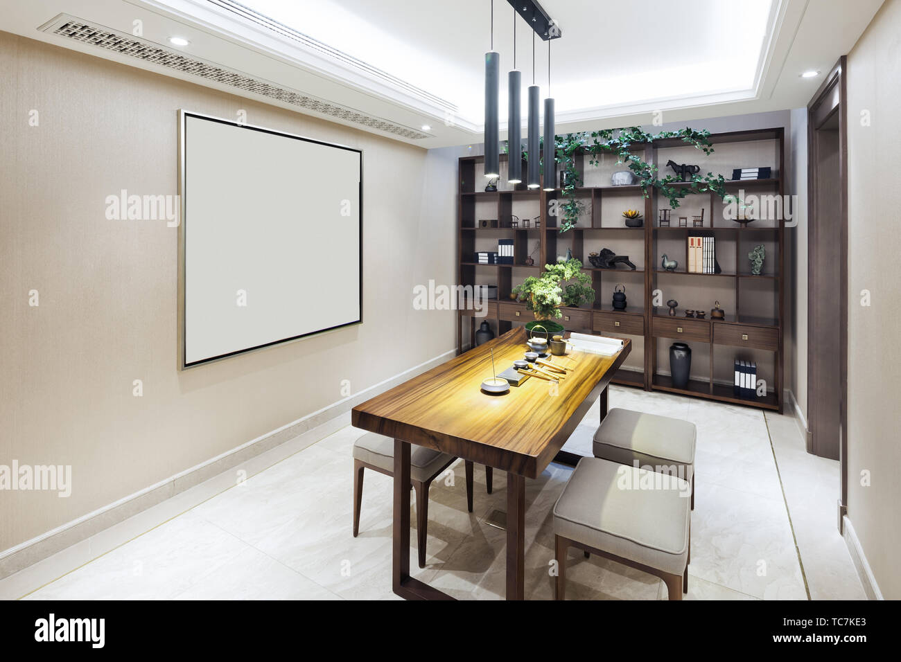 House with modern light windows and tables hi-res stock photography and ...