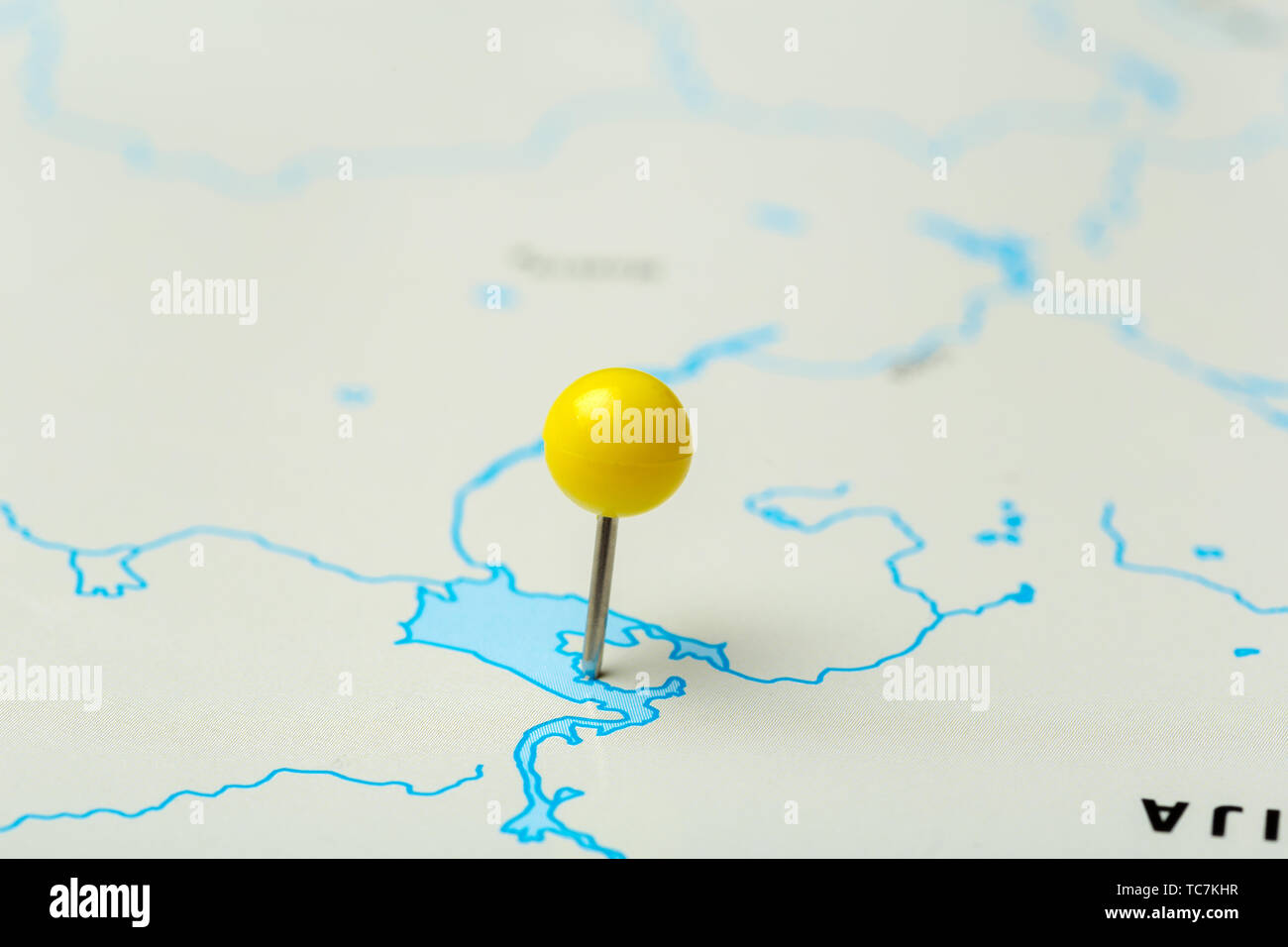 Travel destination points on a map Stock Photo - Alamy