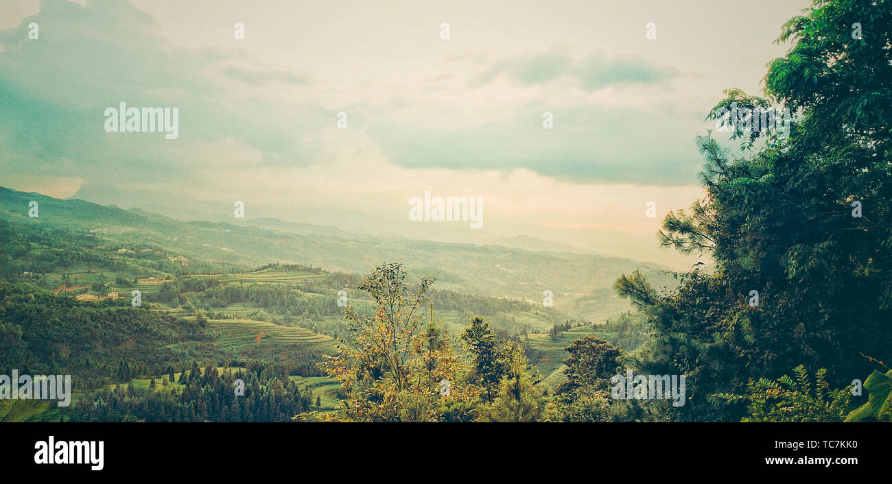 Film sensation, mobile phone photography, country, landscape, blue and ...