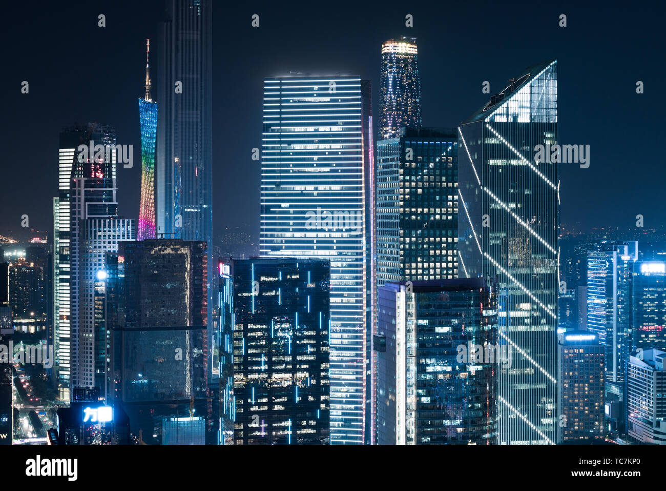 Modern city developed and bustling business district hi-res stock ...