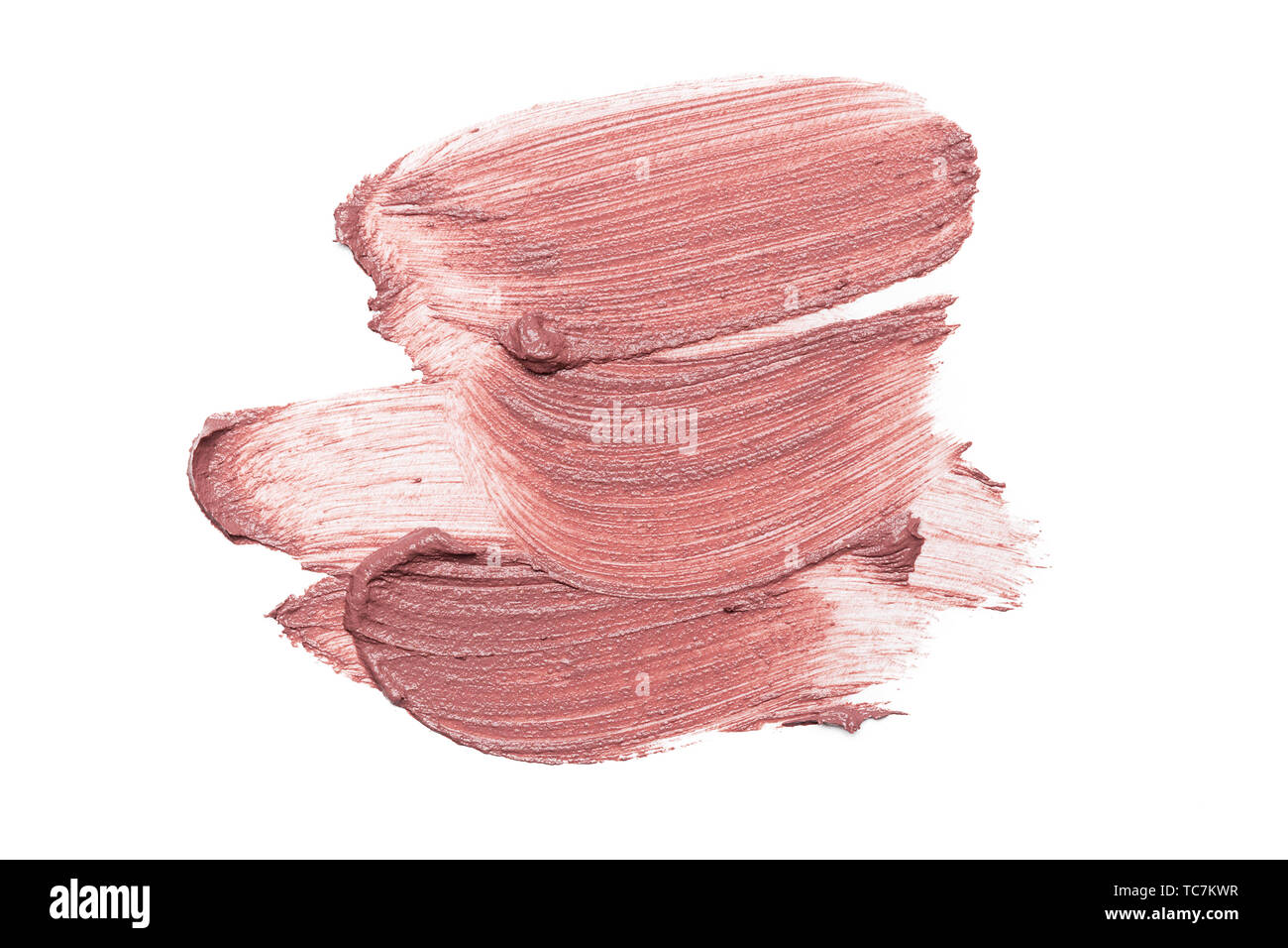 smeared foundation natural make up on white background Stock Photo - Alamy