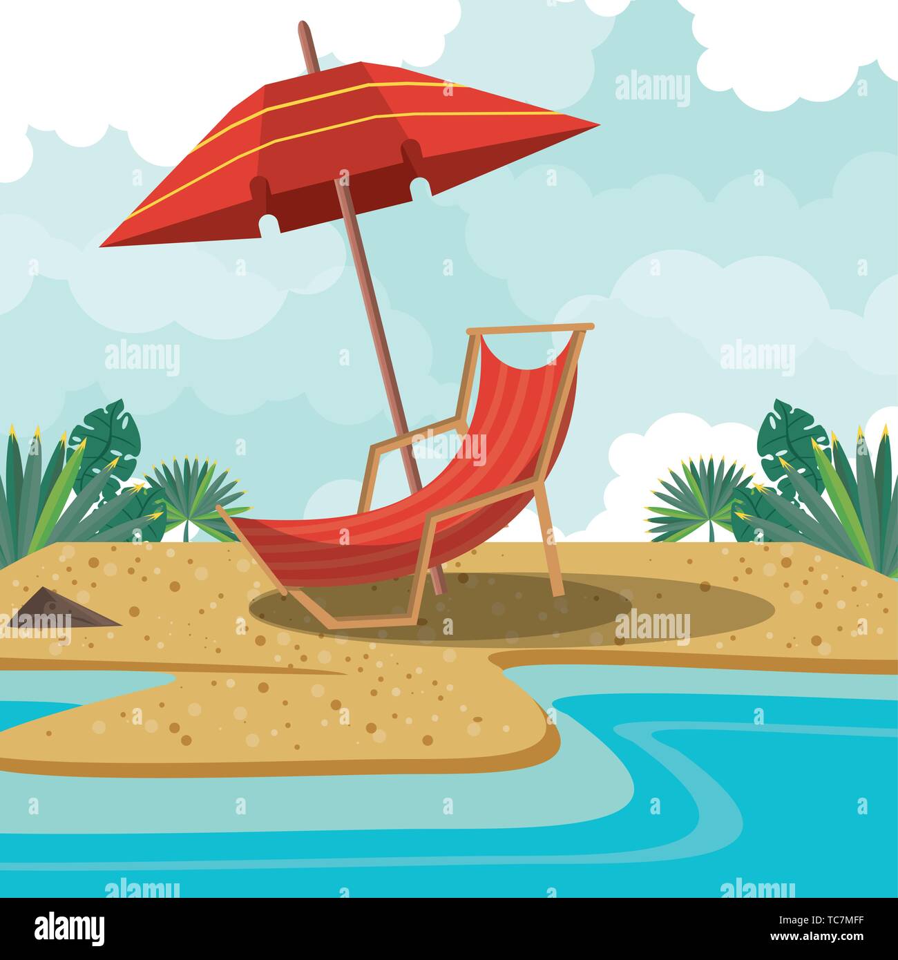 Summer beach and vacations cartoons Stock Vector Image & Art - Alamy