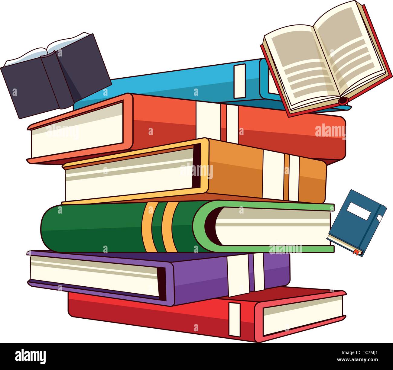 Falling books illustration Stock Vector Images - Alamy