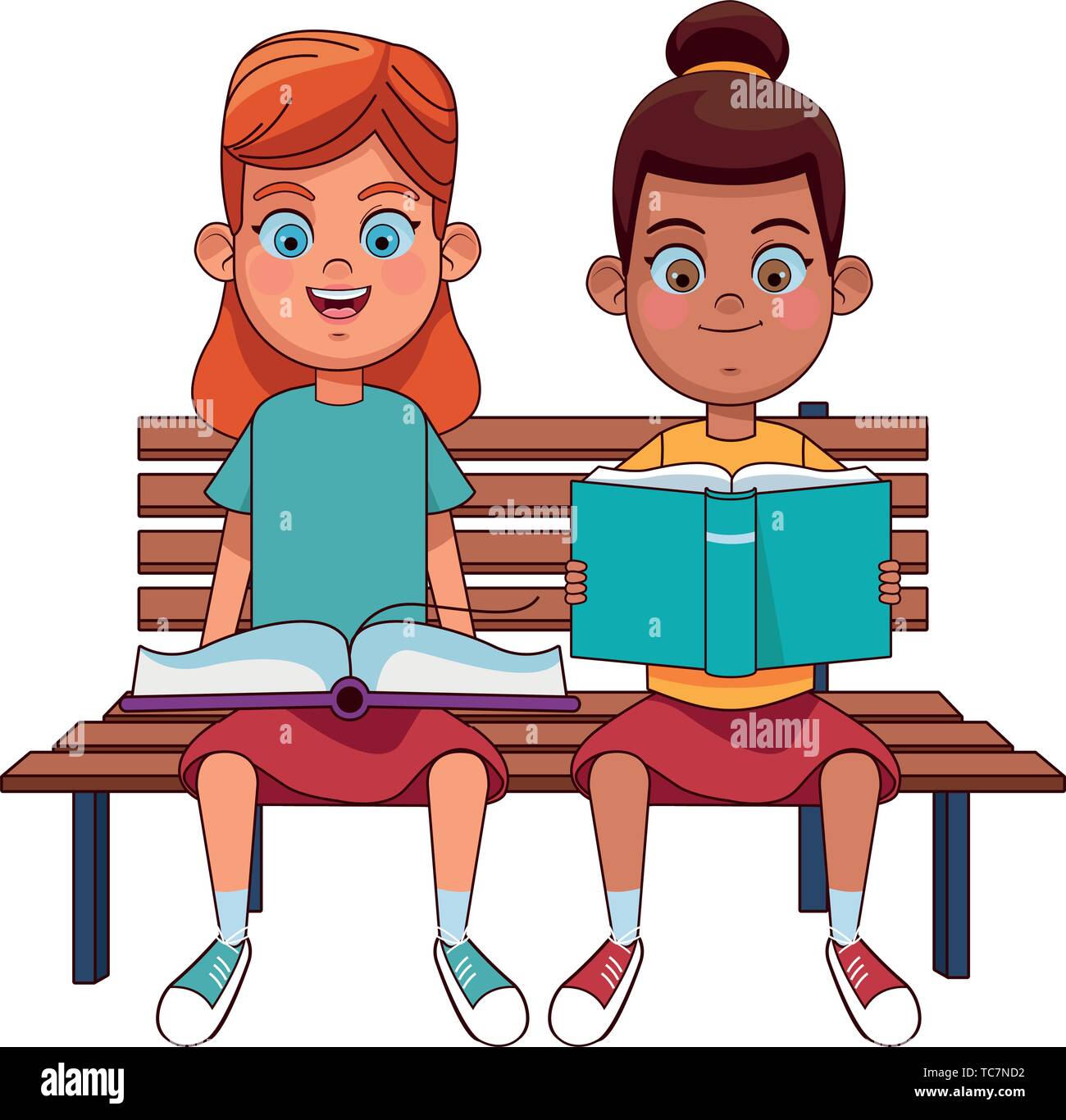 Two young clever girls studying Stock Vector Images - Alamy Two young clever girls studying Stock Vector Images - Alamy