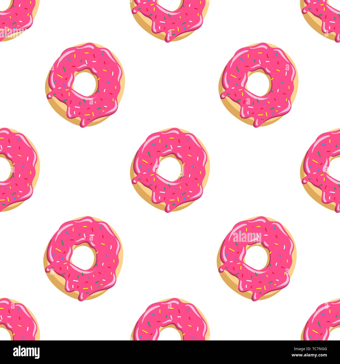Color donut seamless pattern Glazed donuts background Vector ...