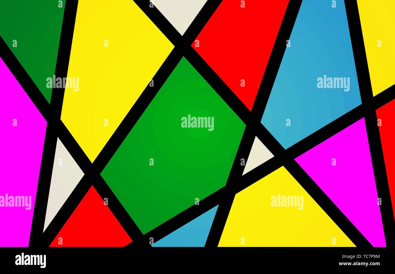 Colorful mosaic background. Chaotic geometric shapes. Simple color ...