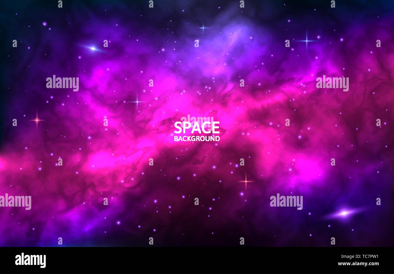 Cosmic background. Space backdrop with bright stars, stardust and ...