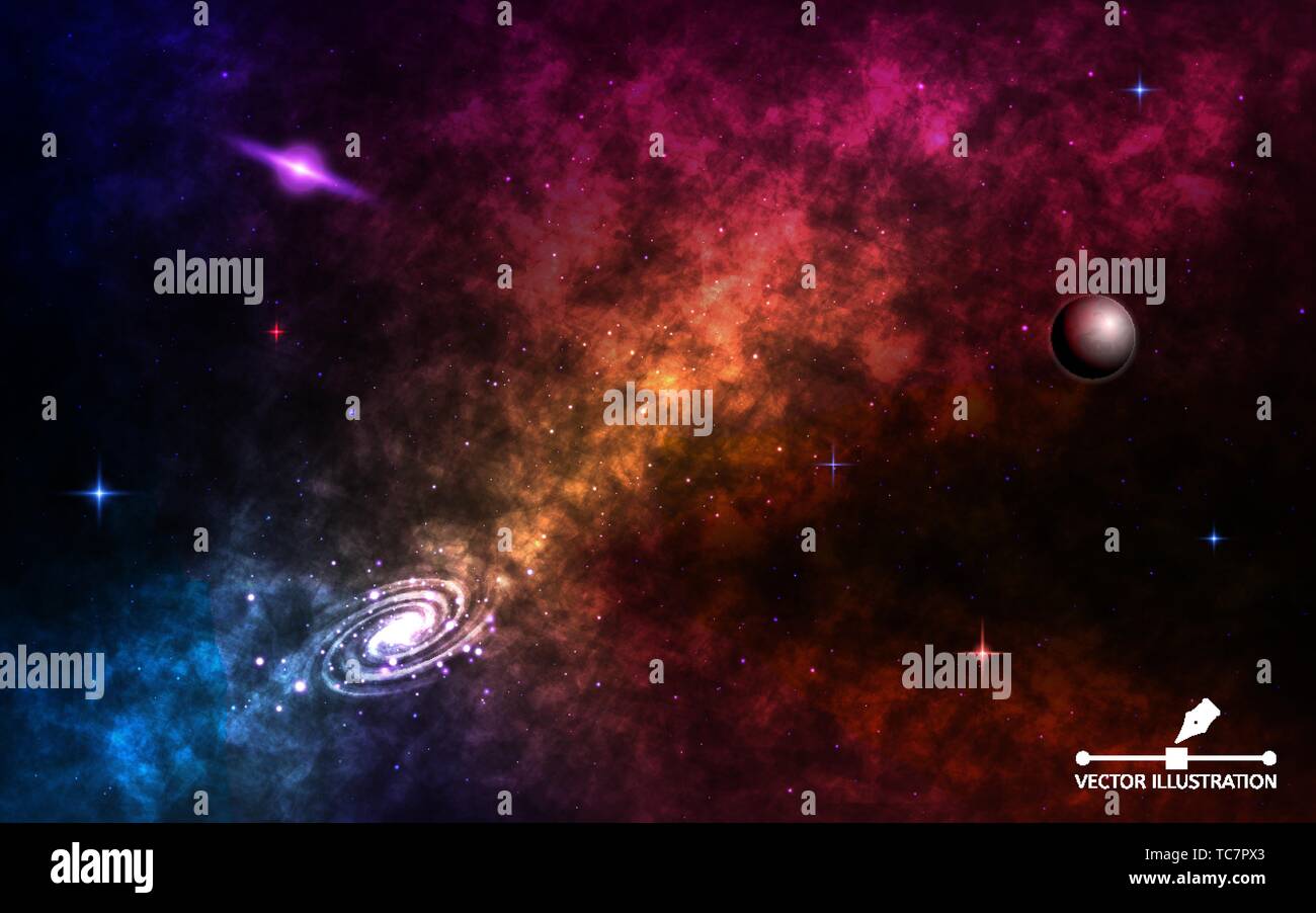 Space background realistic. Cosmos with stardust and shining stars ...