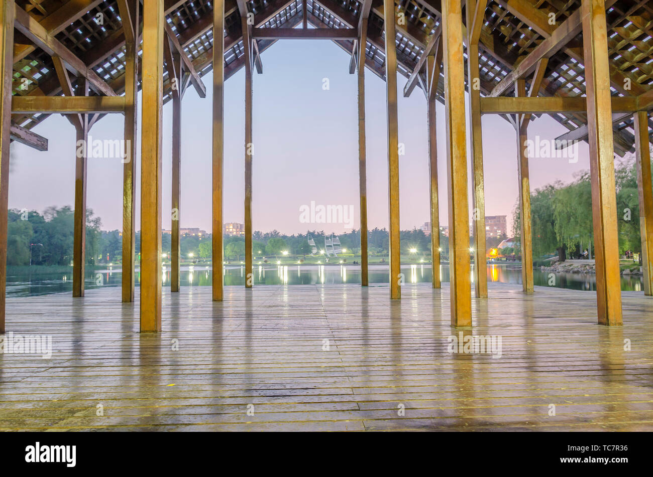 The pavilion structure in the park Stock Photo - Alamy