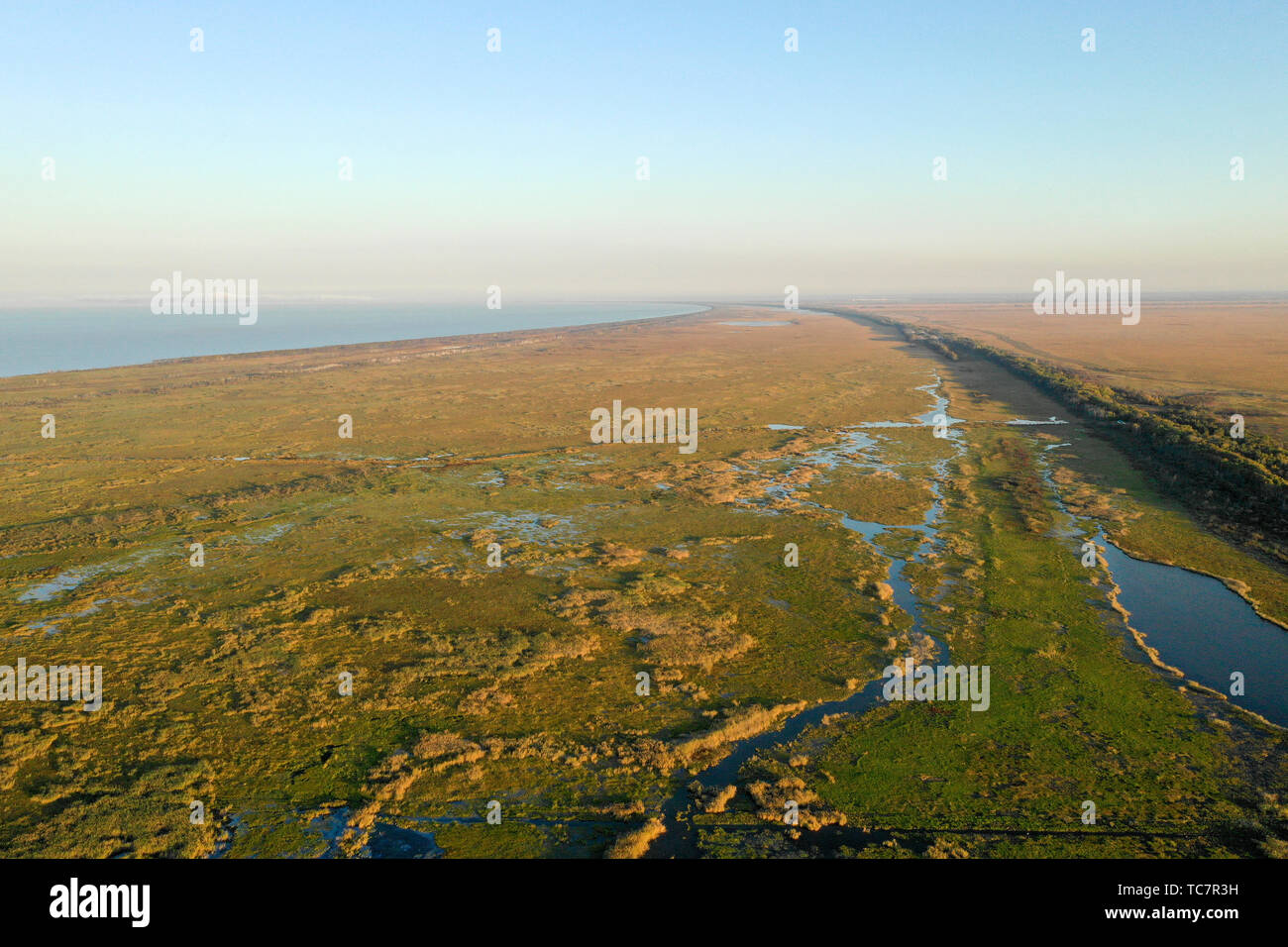 Sino-Russian border lake Xingkai lake autumn color Stock Photo - Alamy