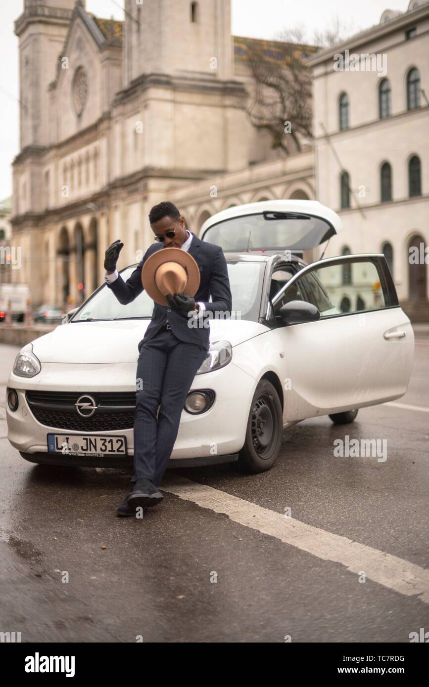 Man Leaning Against Car High Resolution Stock Photography and Images ...