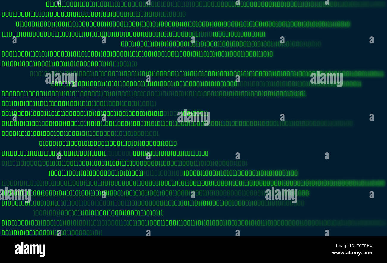 Digital matrix background of binary code, data flow in the digital age ...