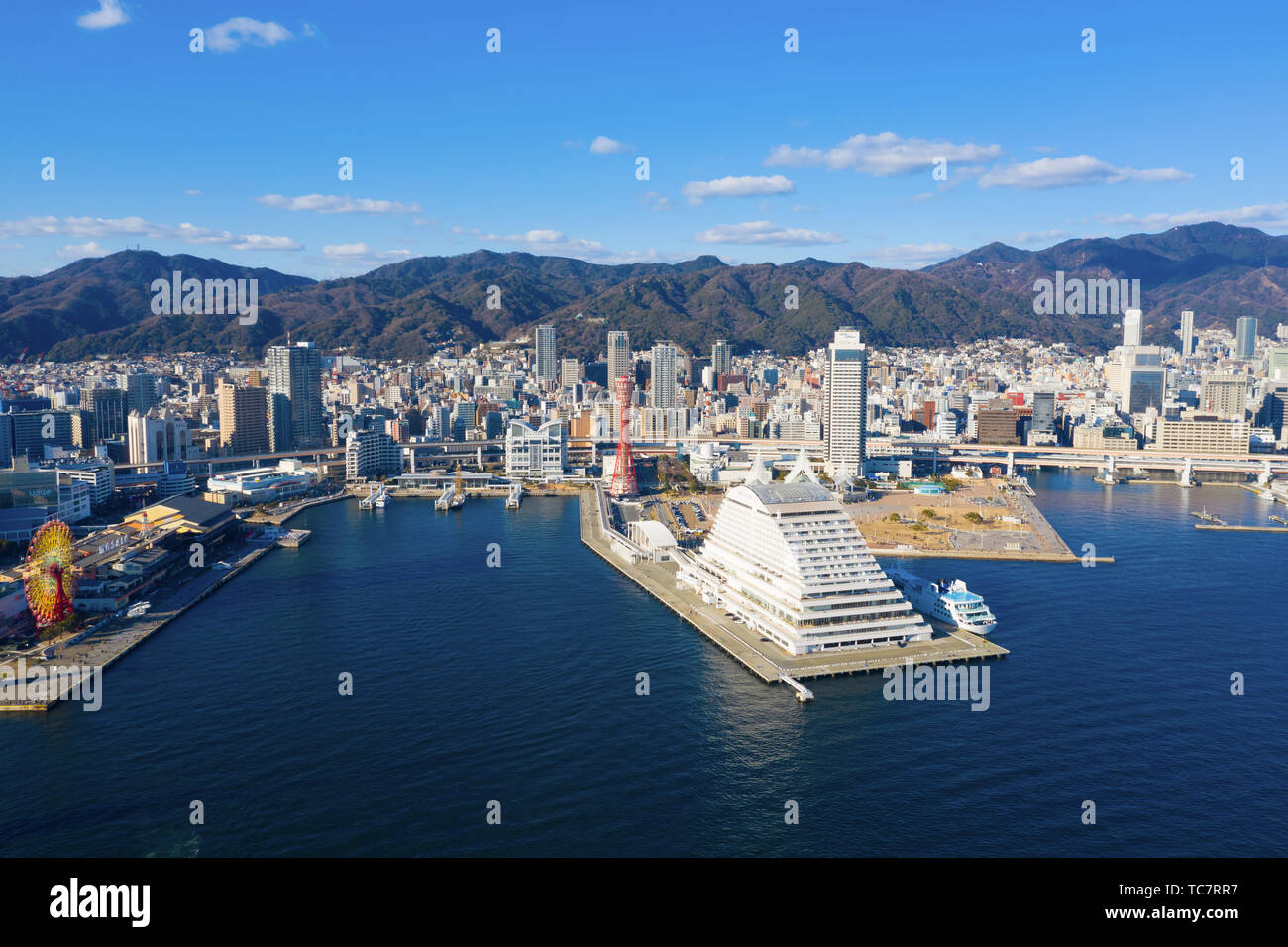 Aerial view downtown kobe waterfront hi-res stock photography and ...