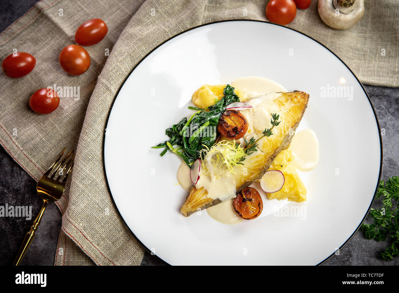 Italian, double-fried cod steak Stock Photo - Alamy