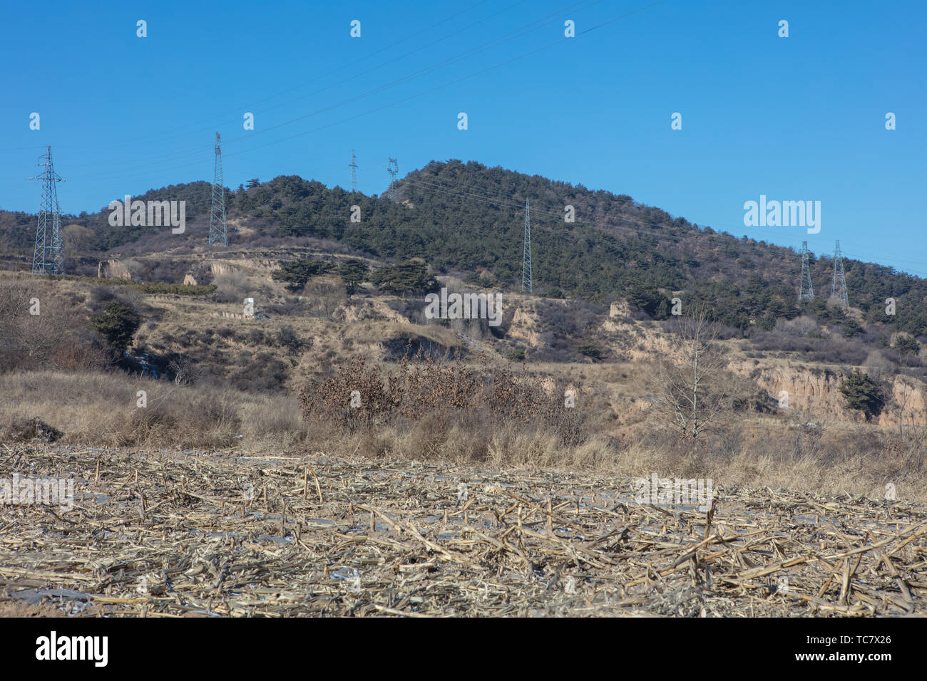 Landform of loess high slope in Shanxi Stock Photo - Alamy
