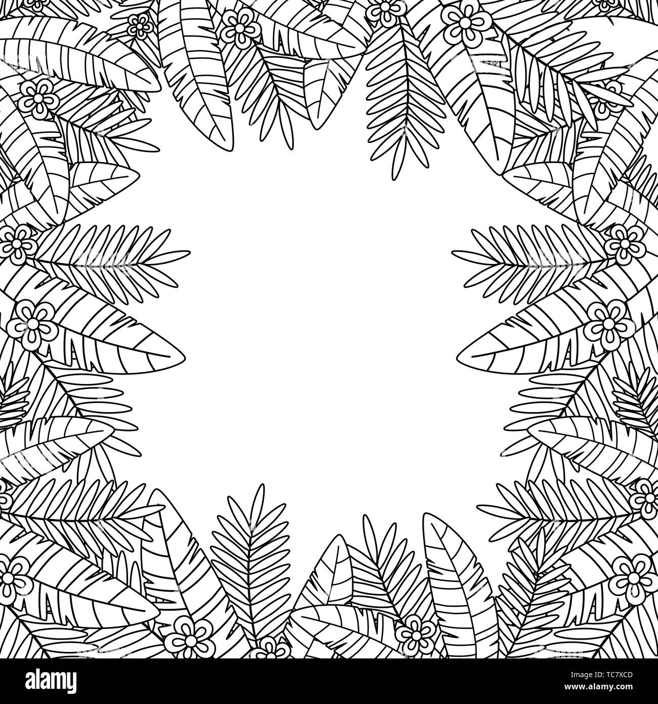 Leaves frame design, Plant floral garden nature decoration ornament and ...