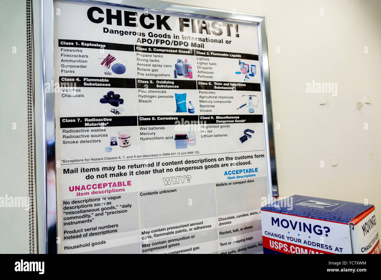 Mailing mail dangerous goods unacceptable hi-res stock photography and ...