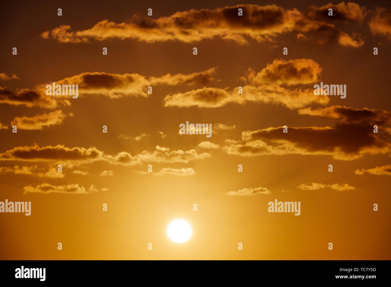 Beach sunset with clouds hi-res stock photography and images - Alamy