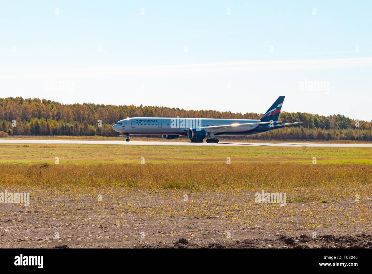 Boeing 777 aeroflot on runway hi-res stock photography and images - Alamy