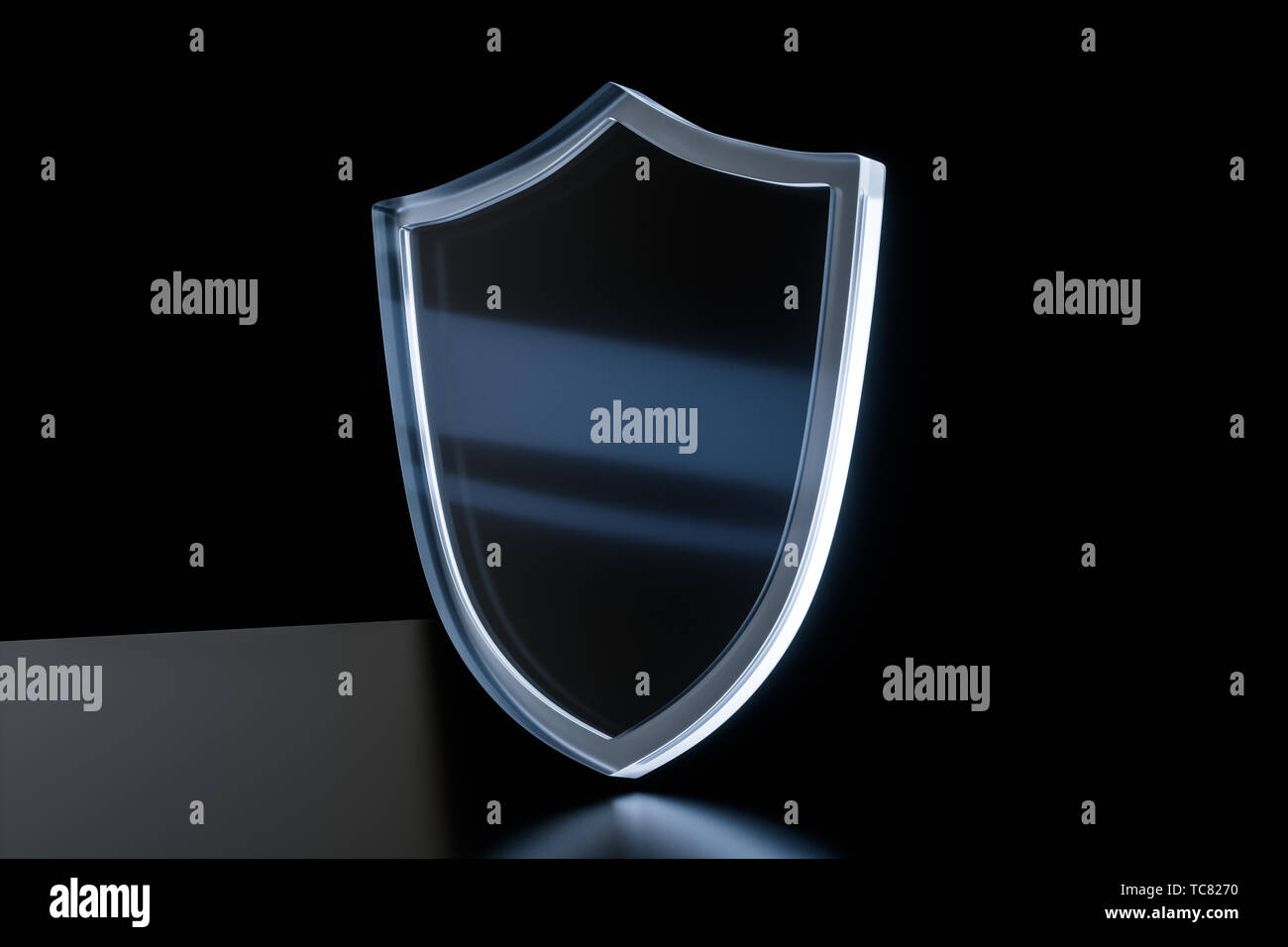 Three-dimensional rendering, shield and technology background Stock ...