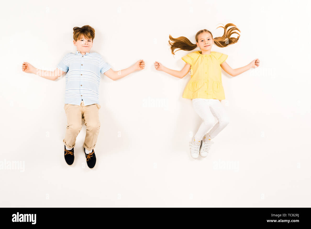 Top view adorable children hi-res stock photography and images - Alamy