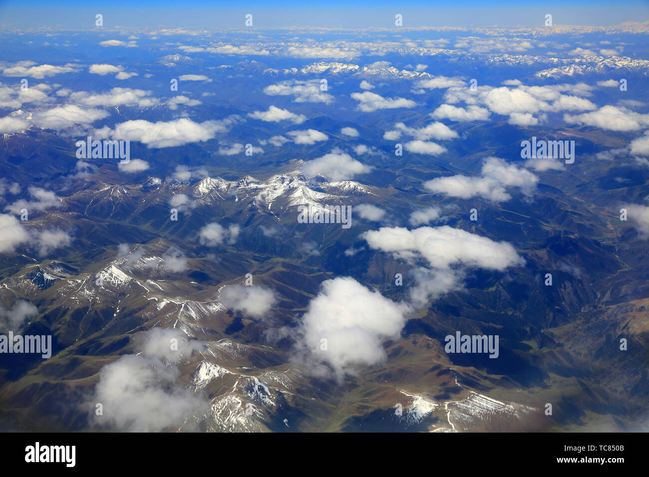 Aerial photography of the snowy plateau Stock Photo - Alamy