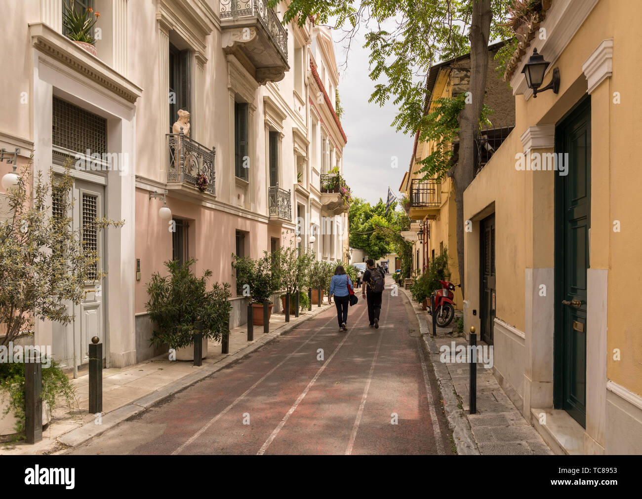 Ancient residential district of Plaka in Athens Greece Stock Photo - Alamy