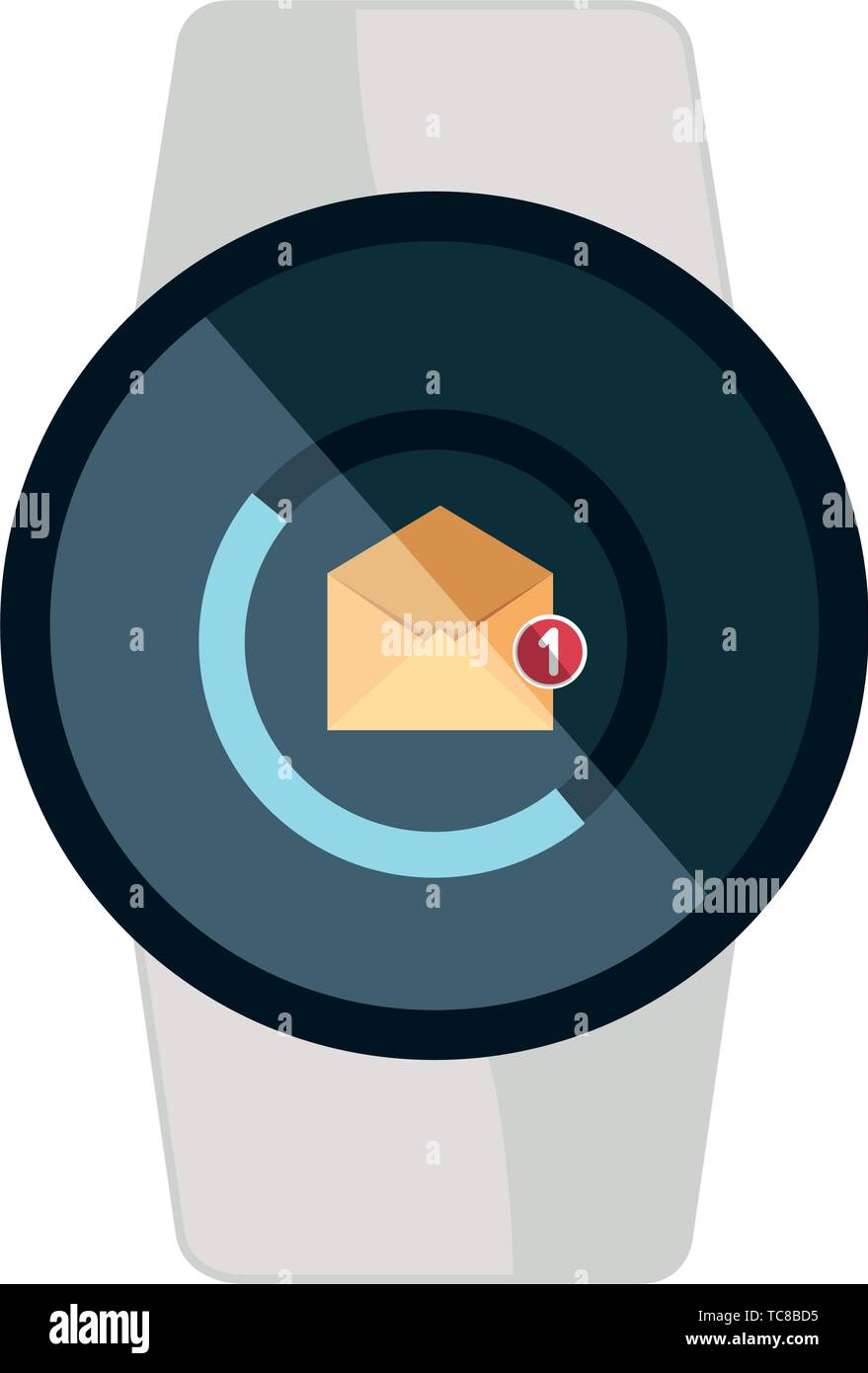smartwatch with envelope email icon Stock Vector Image & Art - Alamy