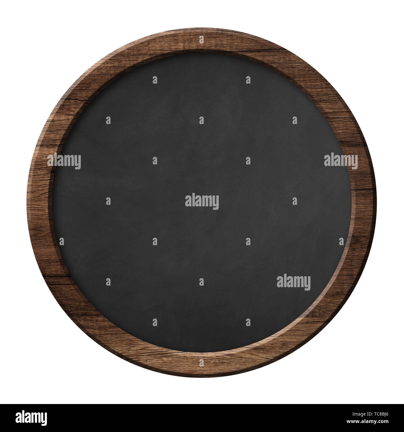 Round blackboard with dark wooden frame Stock Photo - Alamy
