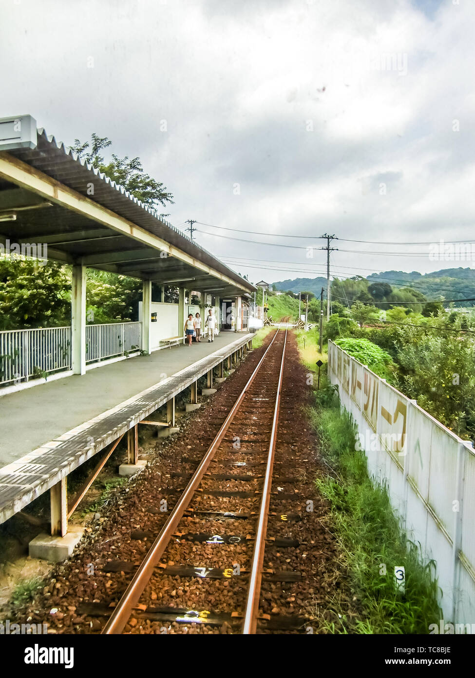 Scenery of rural railway tracks in Japan Stock Photo - Alamy