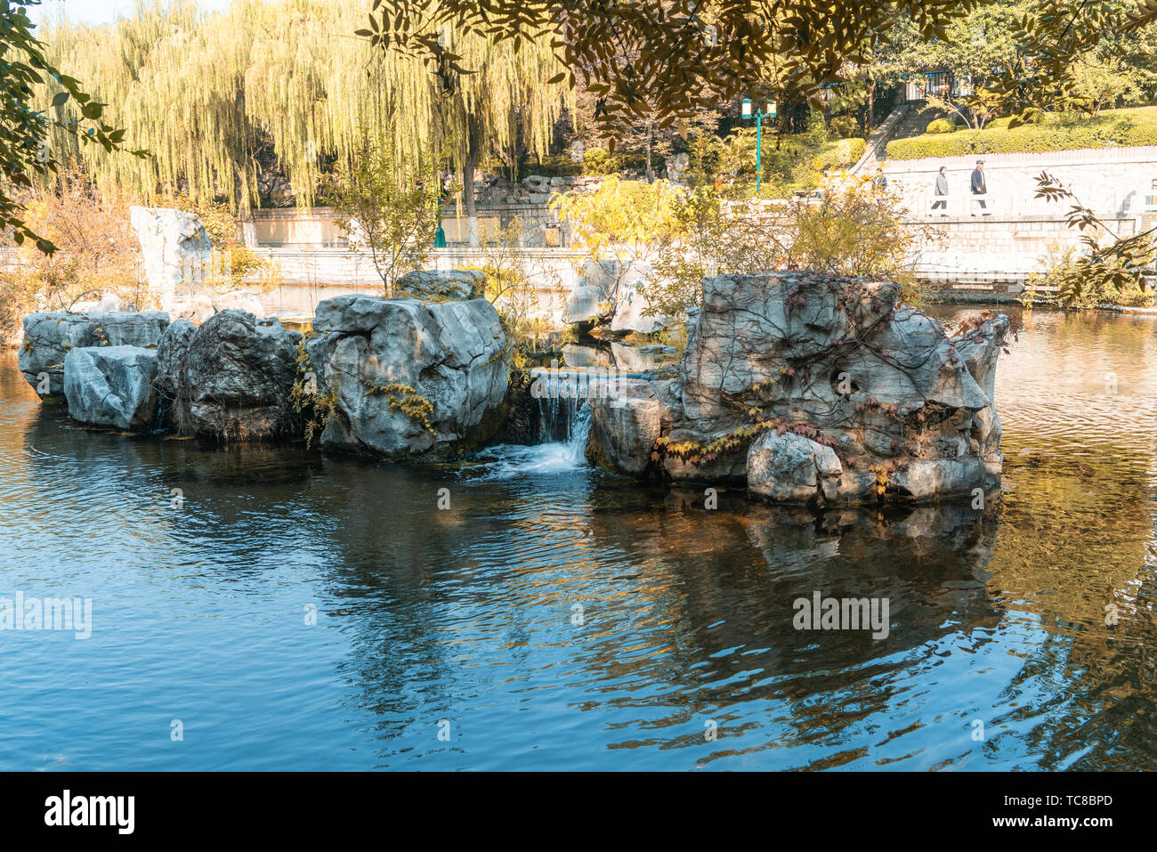 Scenery of Black Tiger Spring Moat Park in Jinan, Shandong Province ...