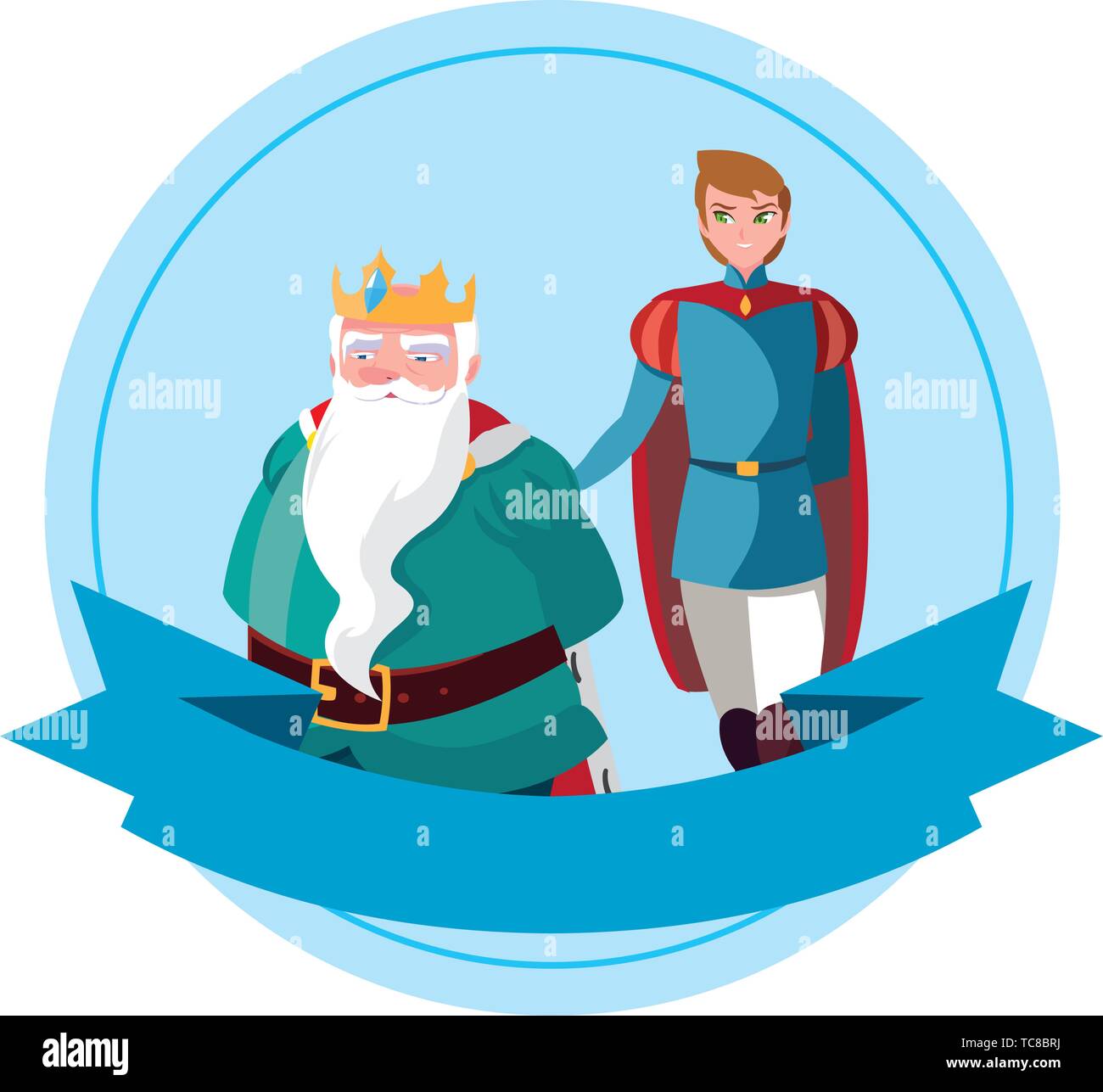 prince charming with king characters vector illustration design Stock ...