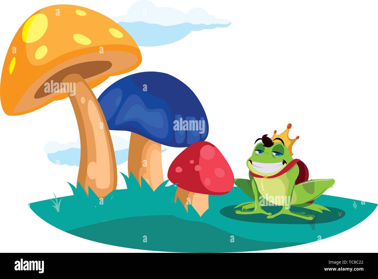 toad prince in garden fairytale character vector illustration design ...