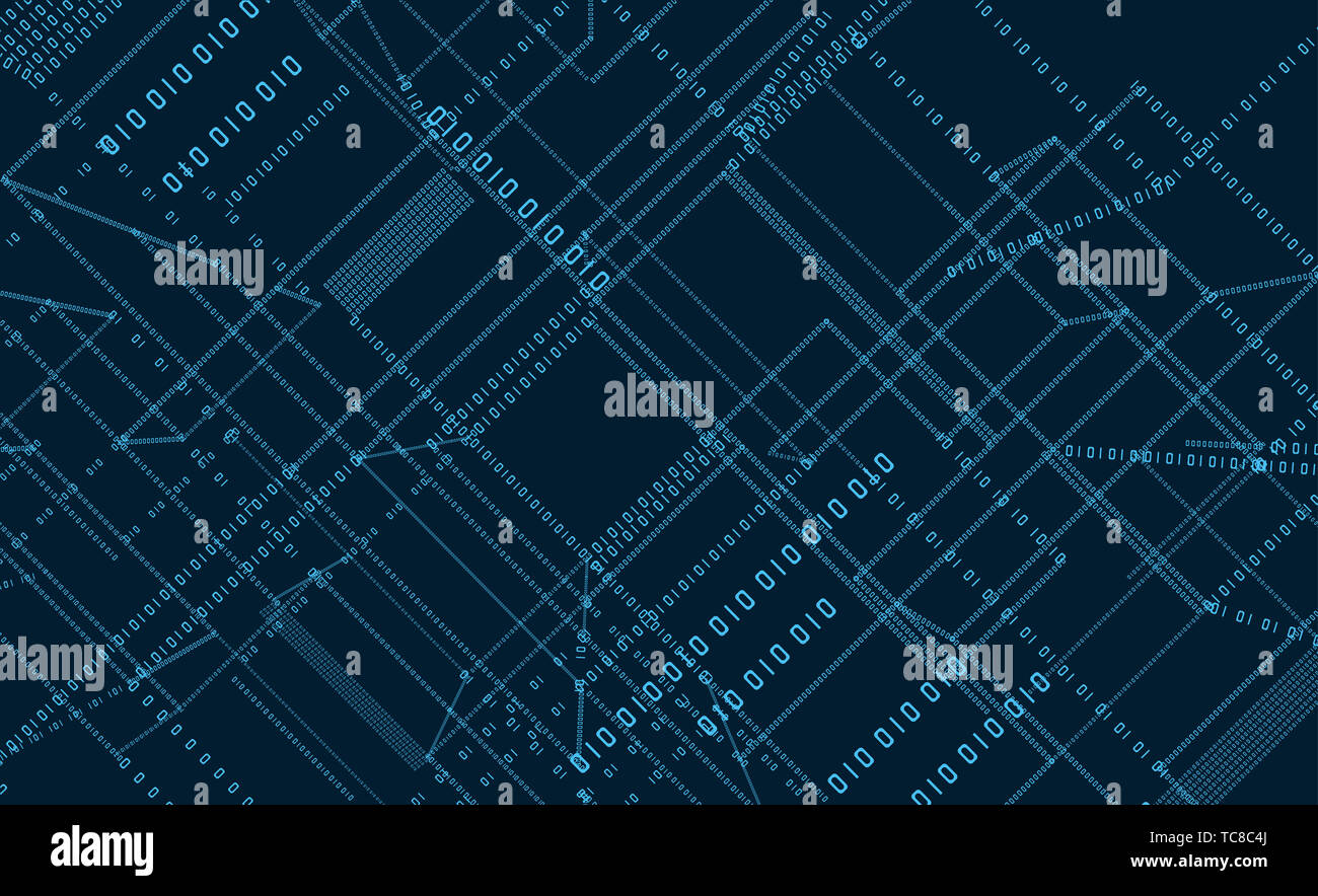 Digital Matrix Background Of Binary Code Data Flow In The Digital Age Binary Code Network