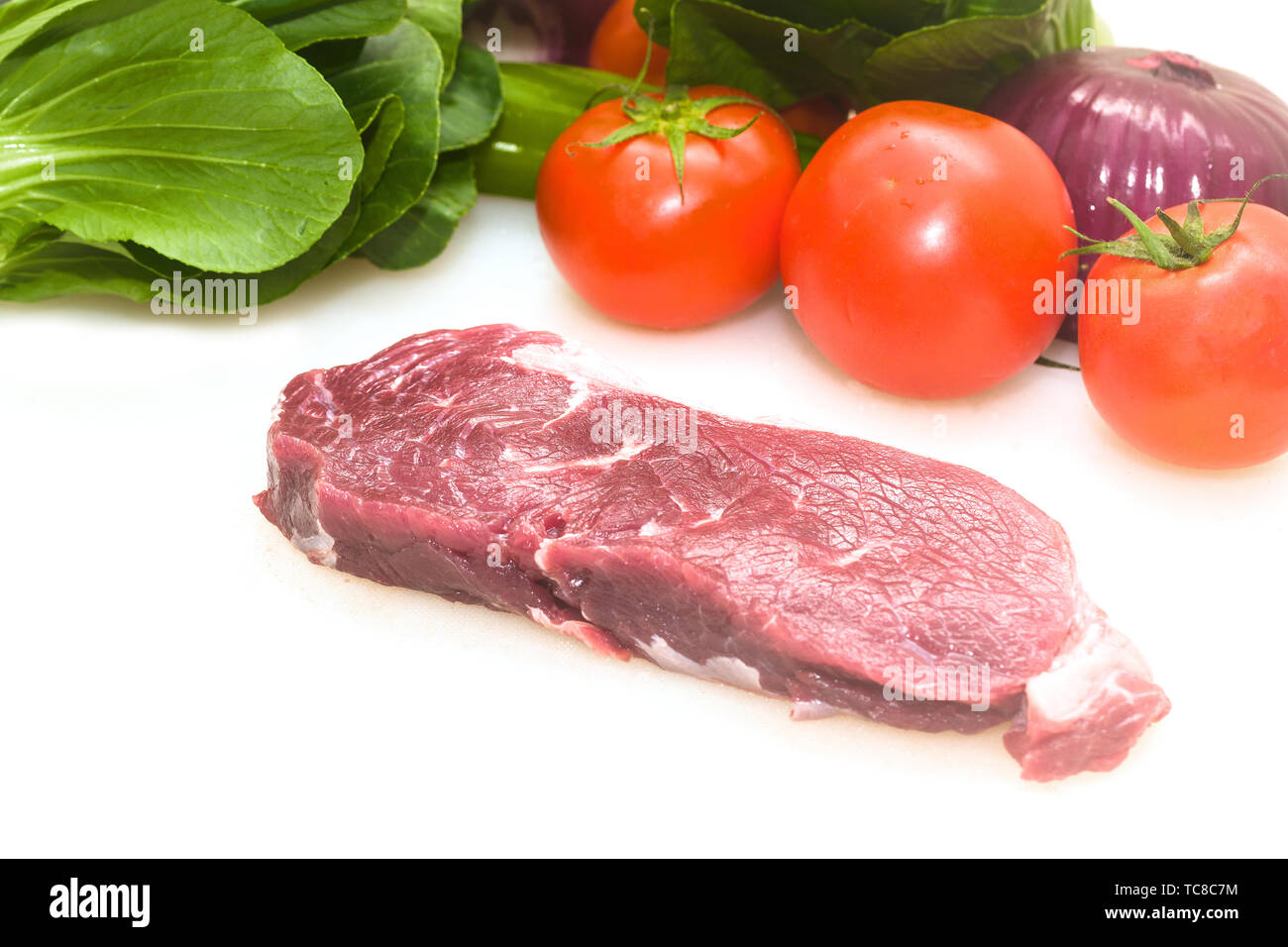 Raw beef with fresh vegetable shed beat Stock Photo - Alamy