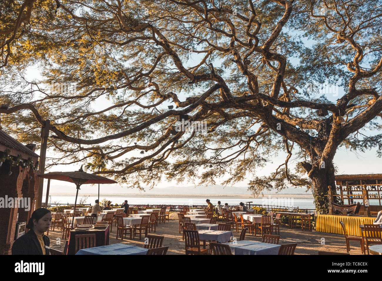 Sunset by the Pugan River Stock Photo - Alamy