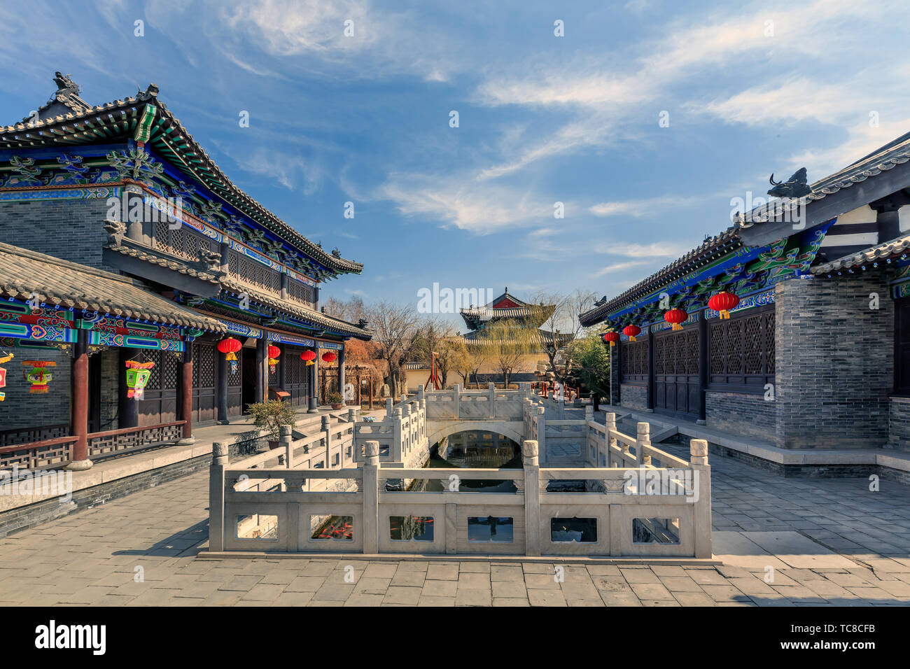 The antique architecture of Blue Sky Lower Song Street in the Lion ...