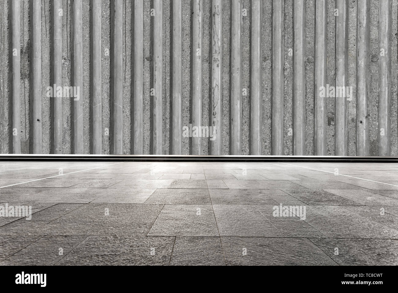 Wall empty old vintage texture backstage inside the city's road floor ...