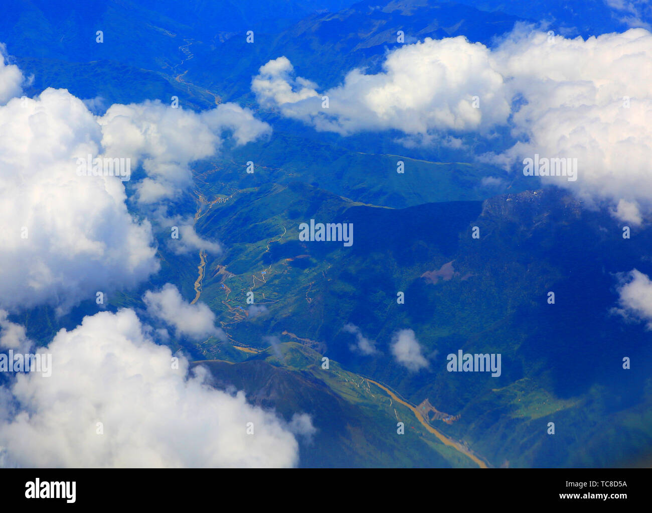 Aerial photography of the snowy plateau Stock Photo - Alamy