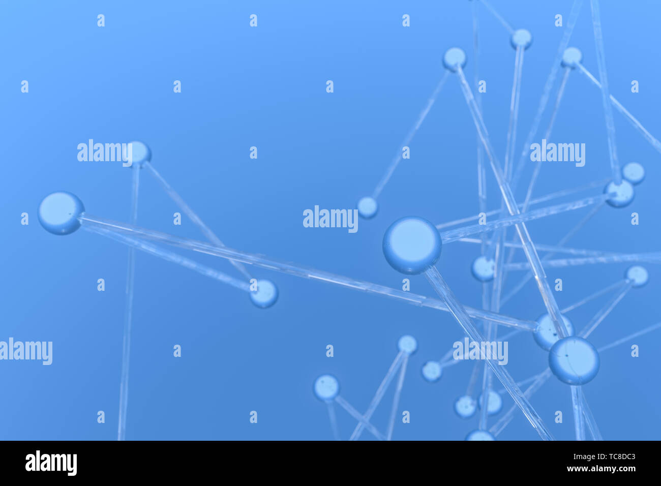 Circular nodes and line structures, three-dimensional rendering Stock ...