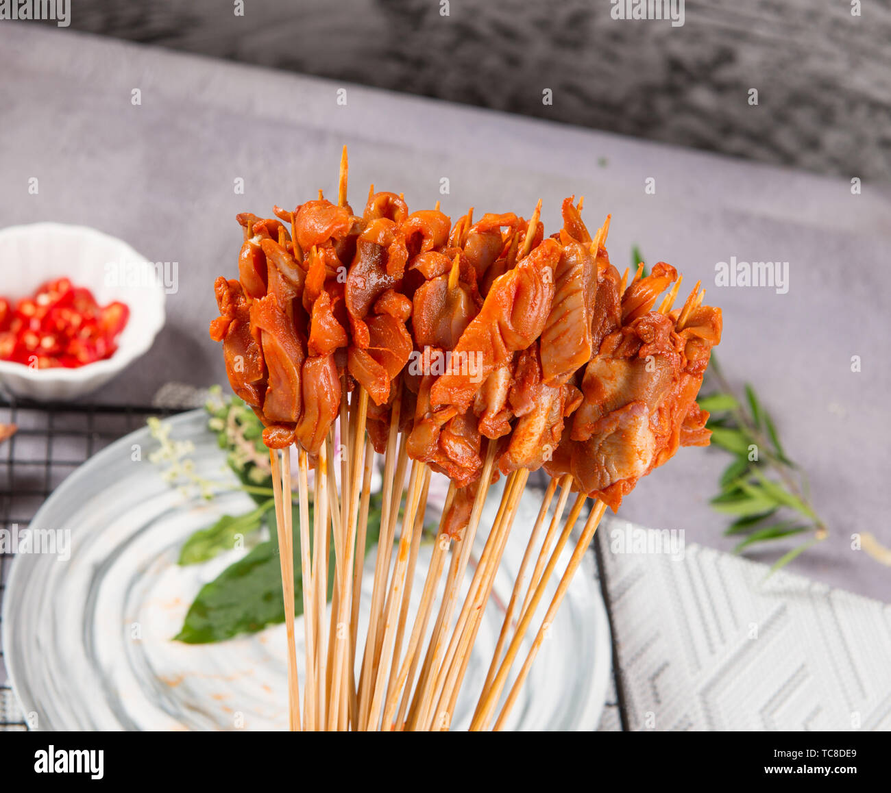 Iron plate barbecue chicken Stock Photo - Alamy