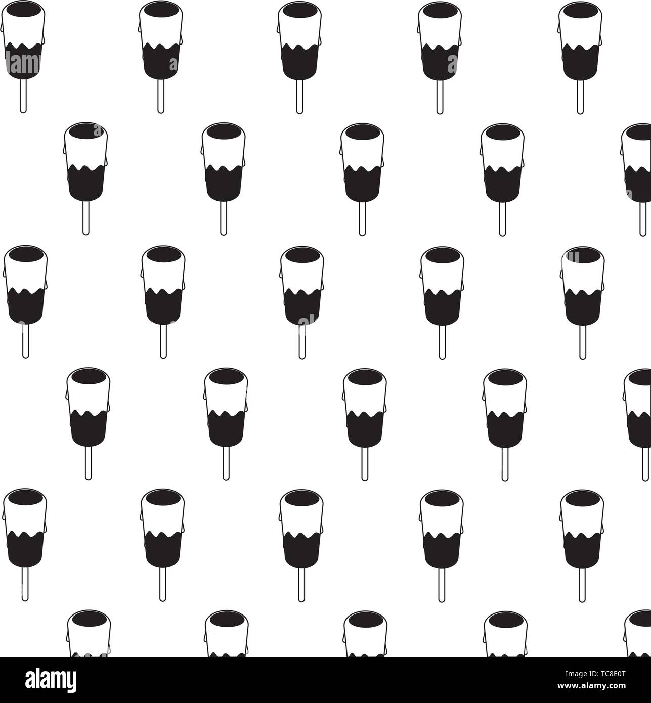 summer ice creams in sticks pattern vector illustration design Stock ...