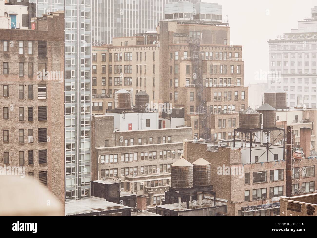 New york skyline view from roof hi-res stock photography and images - Alamy