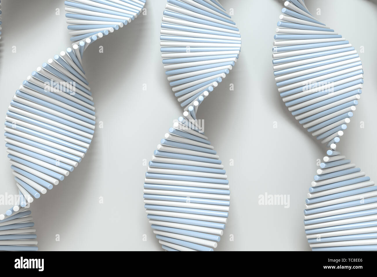 Three-dimensional rendering, spiral DNA with white background Stock ...