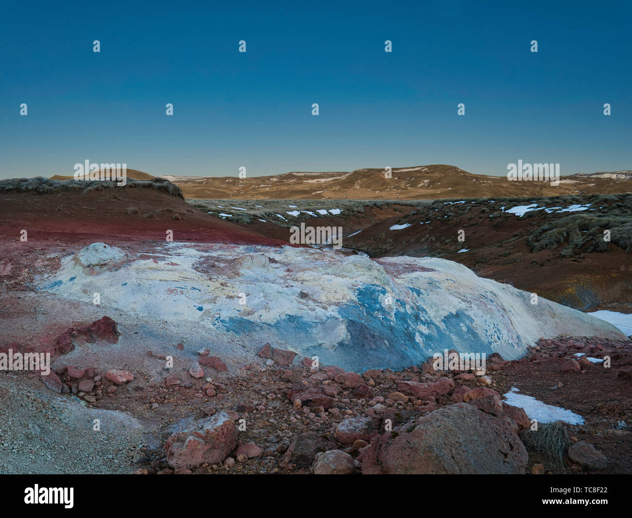 Extreme colours and shapes in the Seltun geothermal region Stock Photo ...