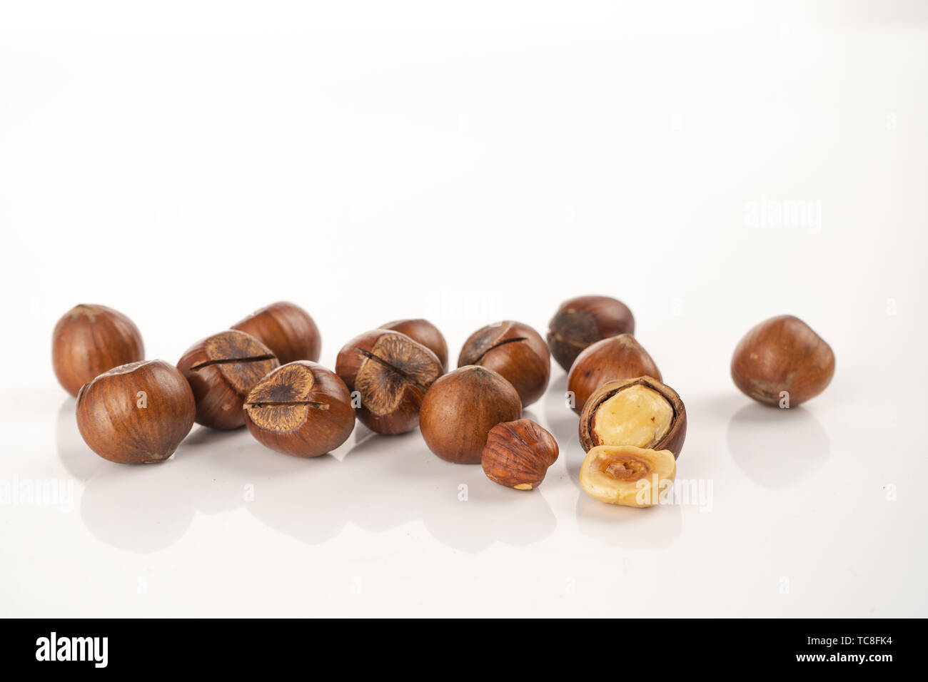Northeast characteristic open hazelnut Stock Photo - Alamy