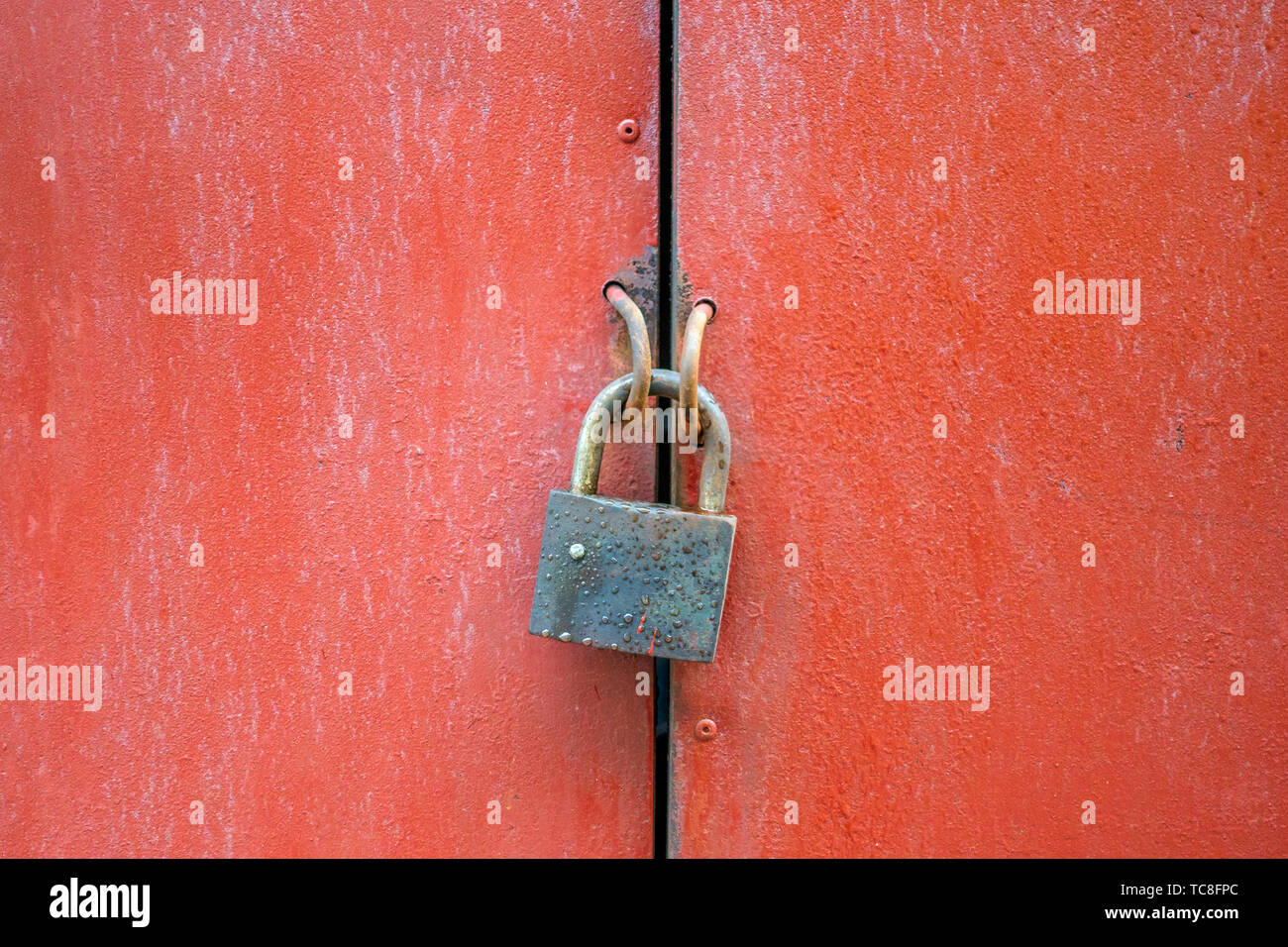 Old-fashioned iron locks of the past Stock Photo - Alamy